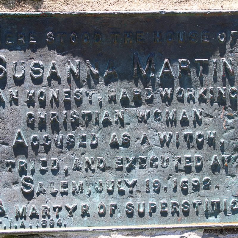 Susannah Martin House Marker | Salem Witch Museum